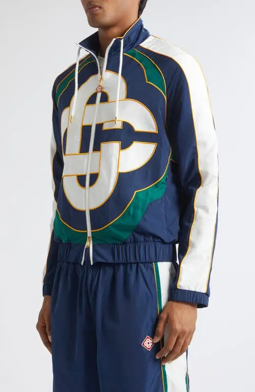 Casablanca Colorblock Logo Embroidered Windbreaker Jacket
