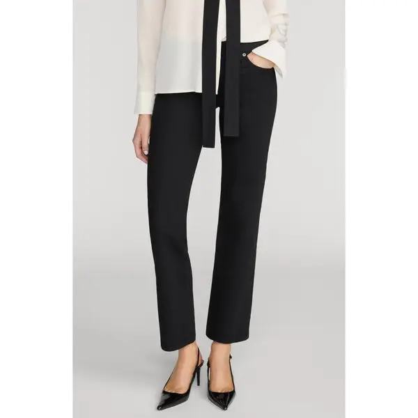 FRAME The Cigarette Low Rise Slim Straight Leg Jeans - Black