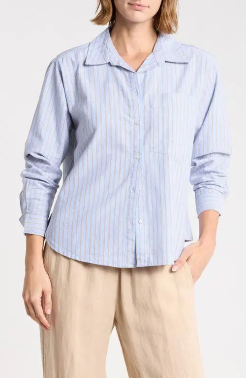 BEACHLUNCHLOUNGE Striped Cotton Shirt - Campus Blue
