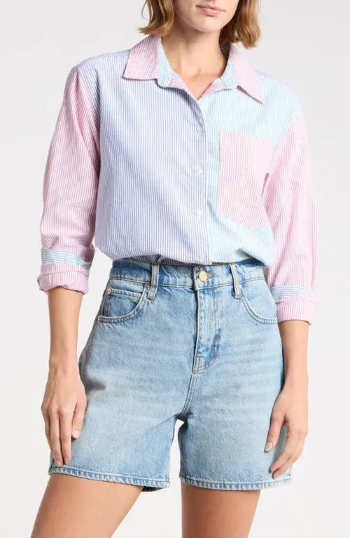BEACHLUNCHLOUNGE Striped Cotton Shirt - Red Mix