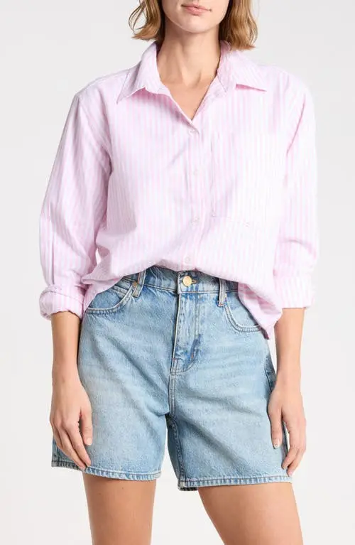 BEACHLUNCHLOUNGE Striped Cotton Shirt - Rose Shadow