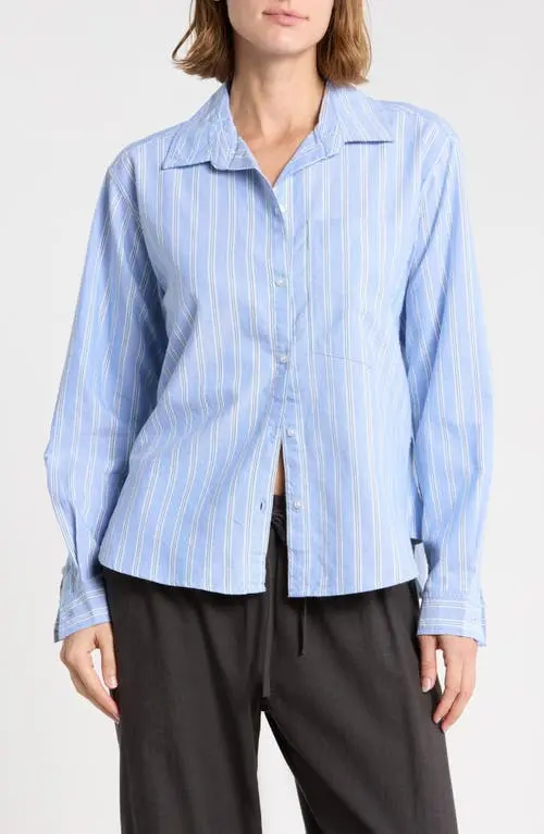 BEACHLUNCHLOUNGE Striped Cotton Shirt - Sky Line