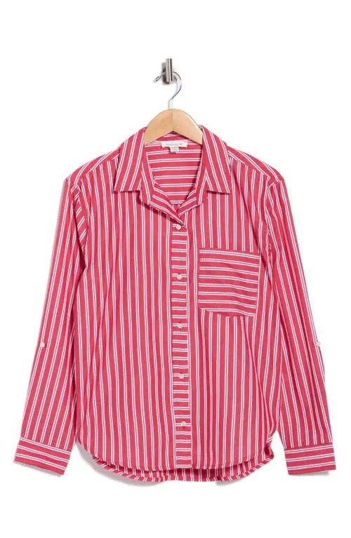BEACHLUNCHLOUNGE Carson Stripe Button-up Shirt - Ruby Lines