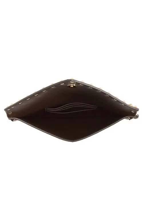 Valentino Garavani Medium Rockstud Flat Suede Wristlet Envelope Pouch