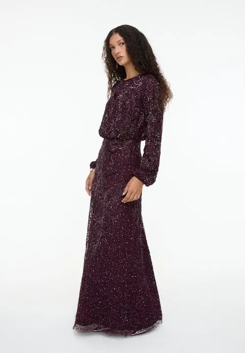 MARYISA Modest Embellished Sequin Dress