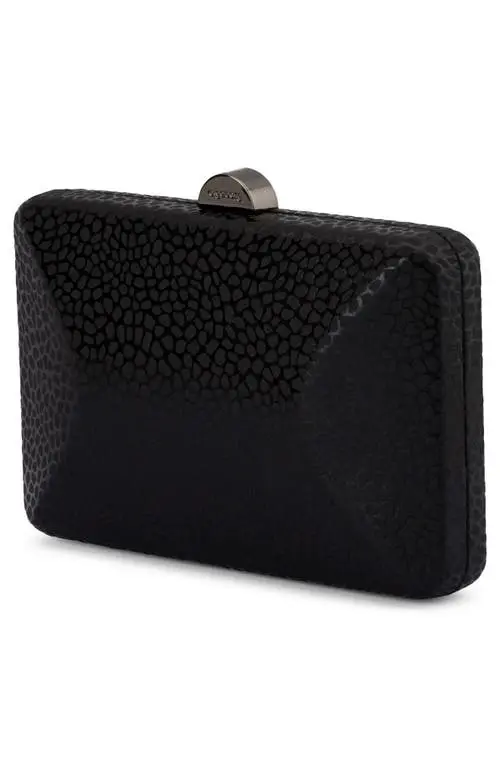OLGA BERG Frankie Embossed Clutch - Black