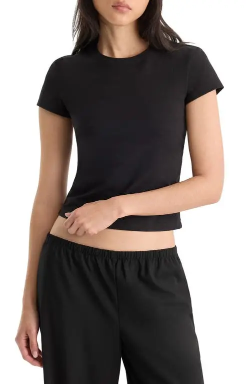Good American The Cap Sleeve Tee - Black001