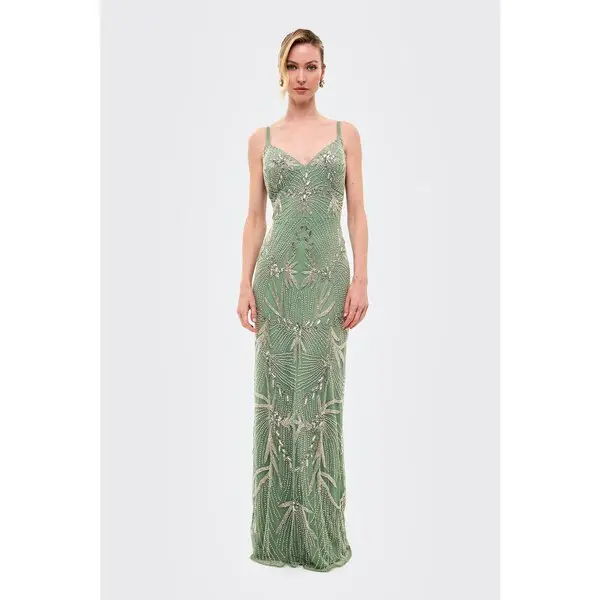 BEAUUT Embellished Sequins Fitted Gown