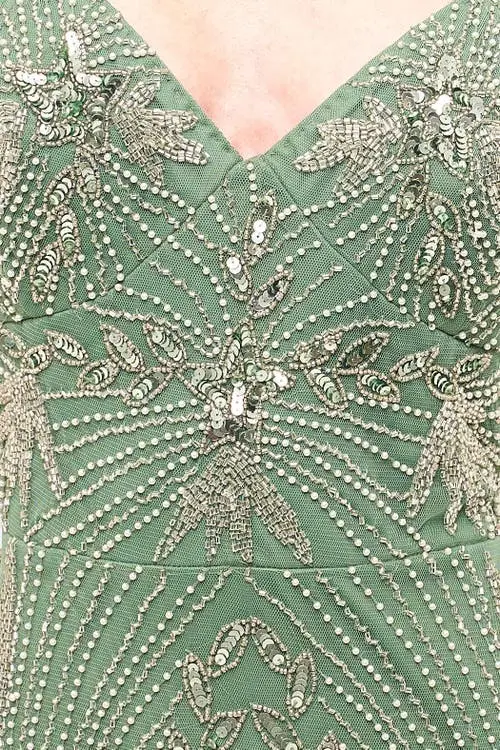 BEAUUT Embellished Sequins Fitted Gown