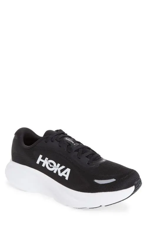 HOKA® Rincon 5 Running Shoe - Black/white