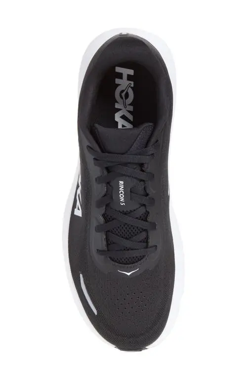 HOKA® Rincon 5 Running Shoe - Black/white