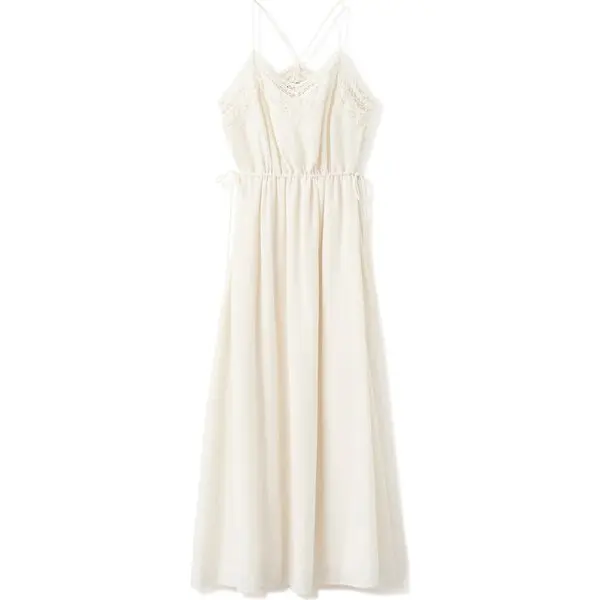 Mango Crinkled Sleeveless Dress With Openwork Embroidery