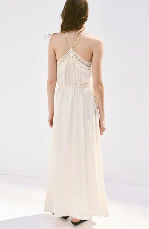 Mango Crinkled Sleeveless Dress With Openwork Embroidery