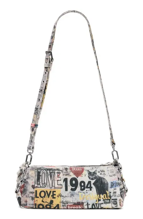 Desigual Small Mixed Print Denim Crossbody Bag