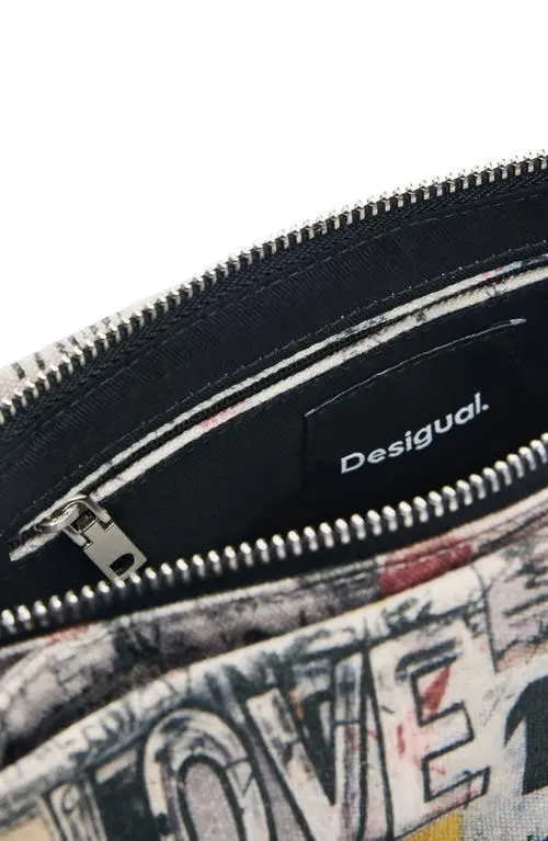 Desigual Small Mixed Print Denim Crossbody Bag