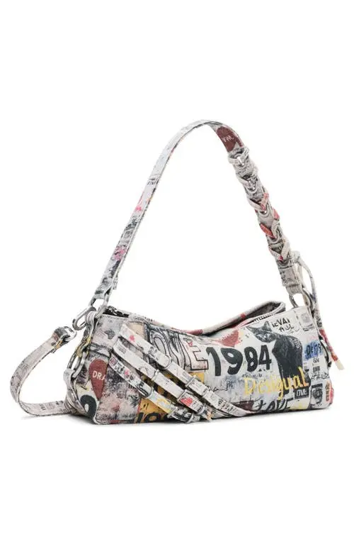 Desigual Small Mixed Print Denim Crossbody Bag