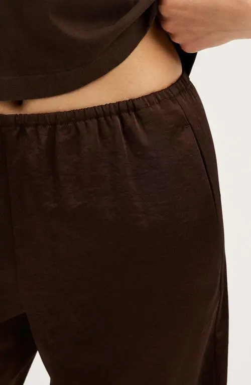 Madewell Devon Satin Wide Leg Pants - Dark Chicory