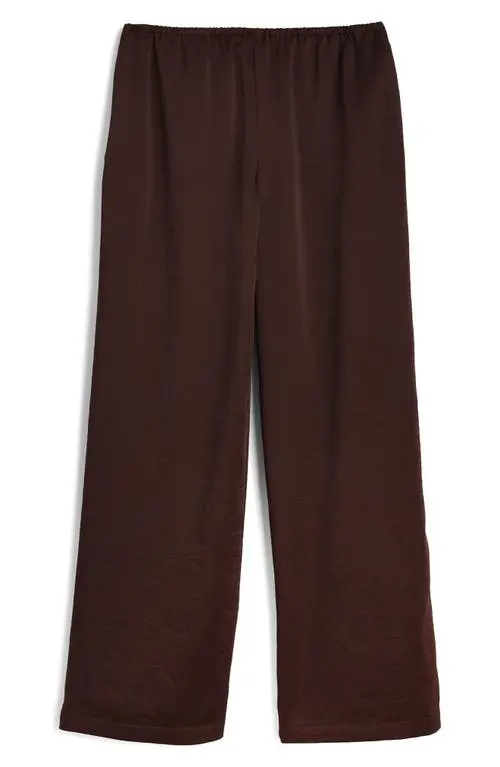 Madewell Devon Satin Wide Leg Pants - Dark Chicory