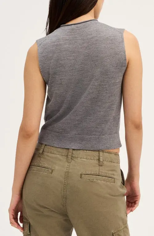 Madewell Button Front Sleeveless Cardigan - Medium Hthr Grey