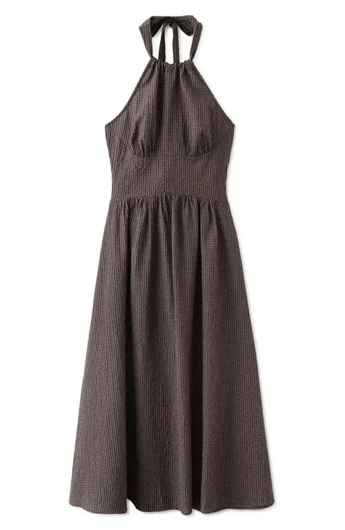 Mango Gingham Halter Dress