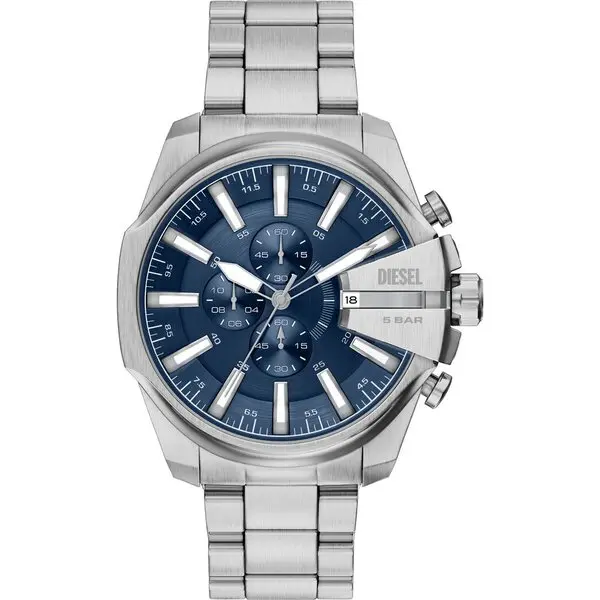 DIESEL® Mega Chief Gunmetal Chronograph Watch - Silver