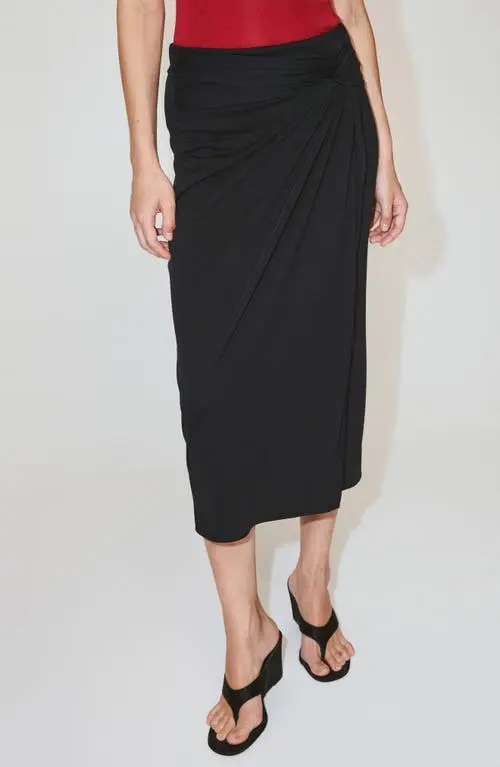 Mango Ruched Midi Skirt