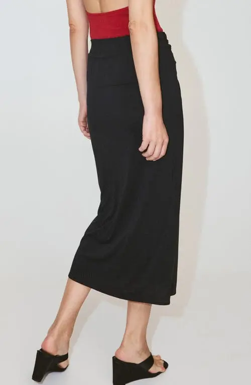 Mango Ruched Midi Skirt