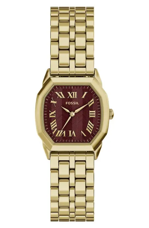 Fossil Harlow Octagonal Case Guilloche Dial Bracelet Watch