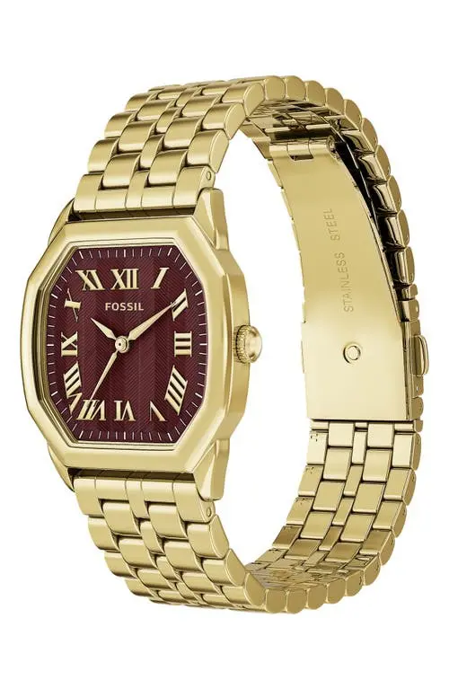 Fossil Harlow Octagonal Case Guilloche Dial Bracelet Watch