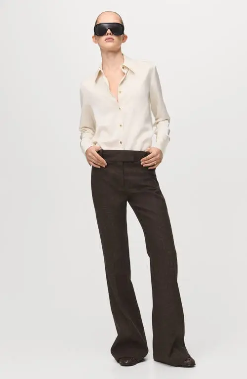 Mango Satin Finish Flowy Shirt