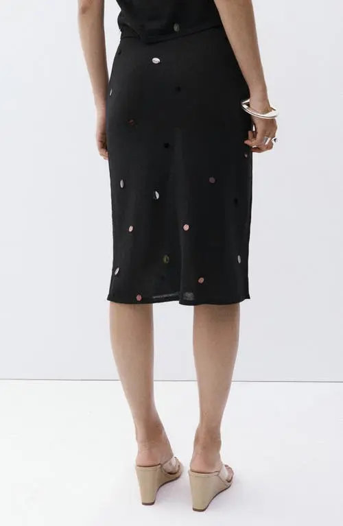 Mango Fine Knit Sequined Skirt