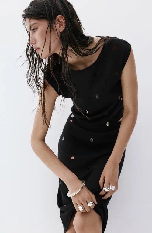 Mango Fine Knit Sequined Skirt