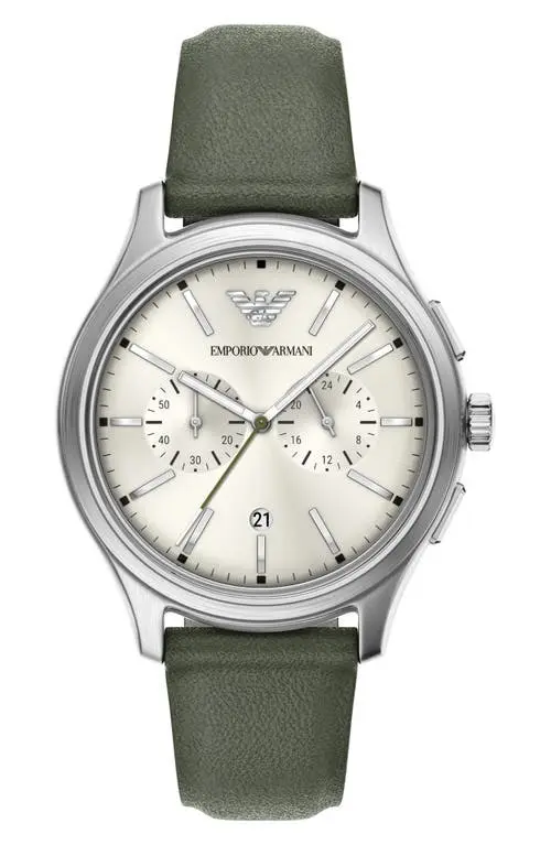 Emporio Armani Cushion Case Chronograph Watch - Green