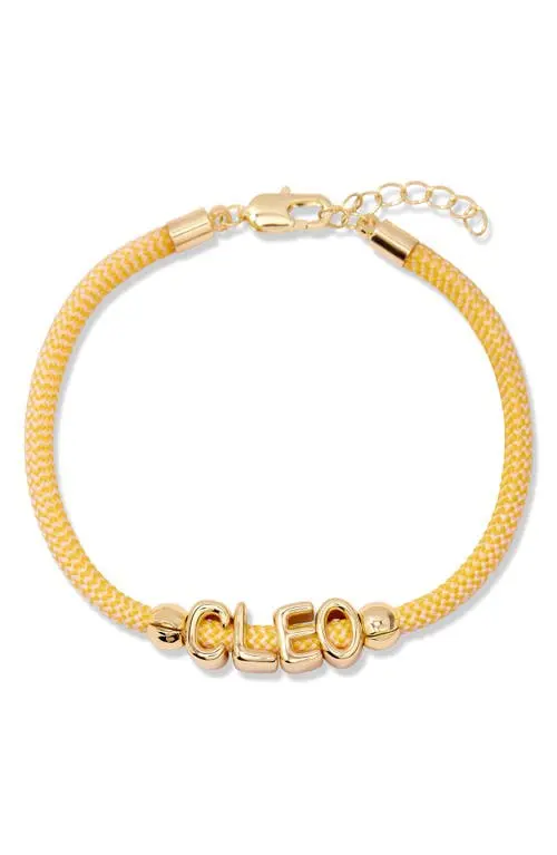 BROOK & YORK Personalized Braided Cord Bracelet With Letter Charms - Gold/amber