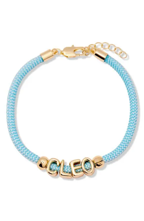 BROOK & YORK Personalized Braided Cord Bracelet With Letter Charms - Gold/turquoise