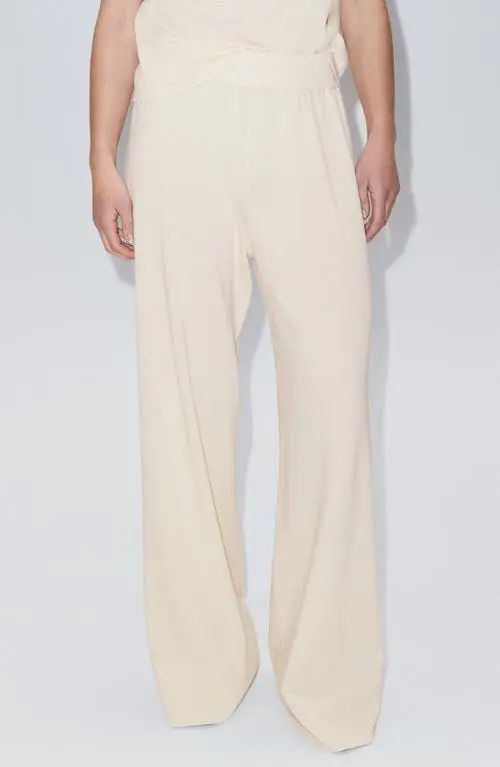 Mango Elastic Waist Straight Leg Pants - Sand