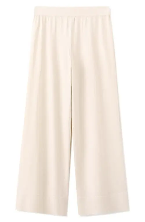 Mango Elastic Waist Straight Leg Pants - Sand