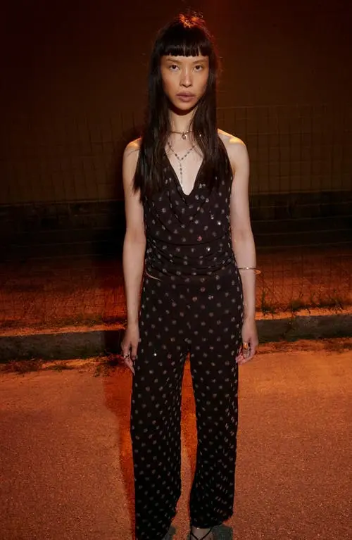 Mango Sequin Straight Leg Trousers