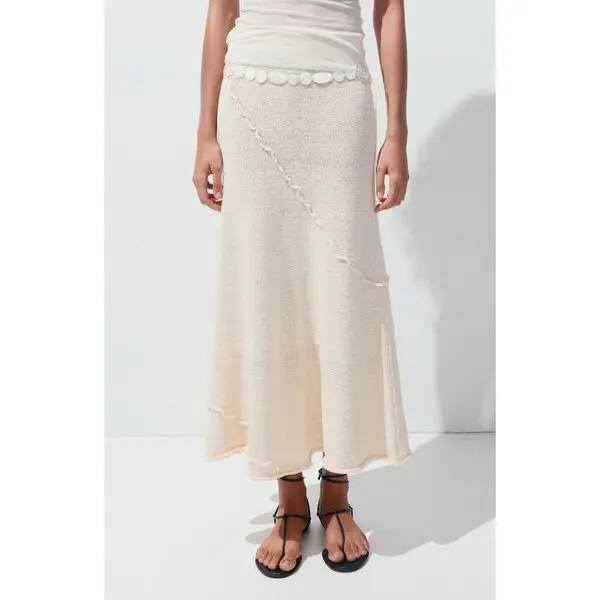 Mango Wavy Trim Pull-on Midi Skirt