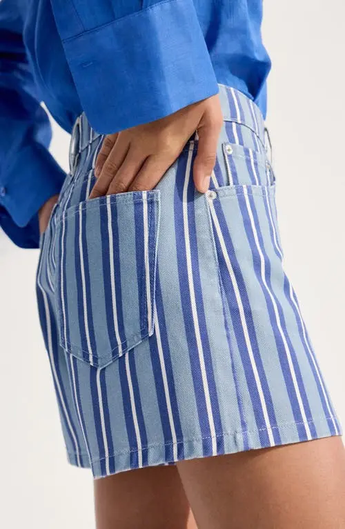 Mango Stripe Denim Shorts