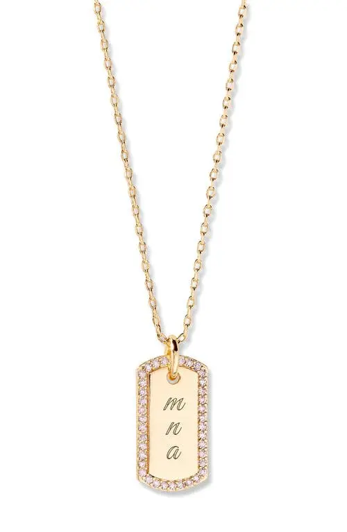 BROOK & YORK Lola Crystal Tag Pendant Necklace - Gold