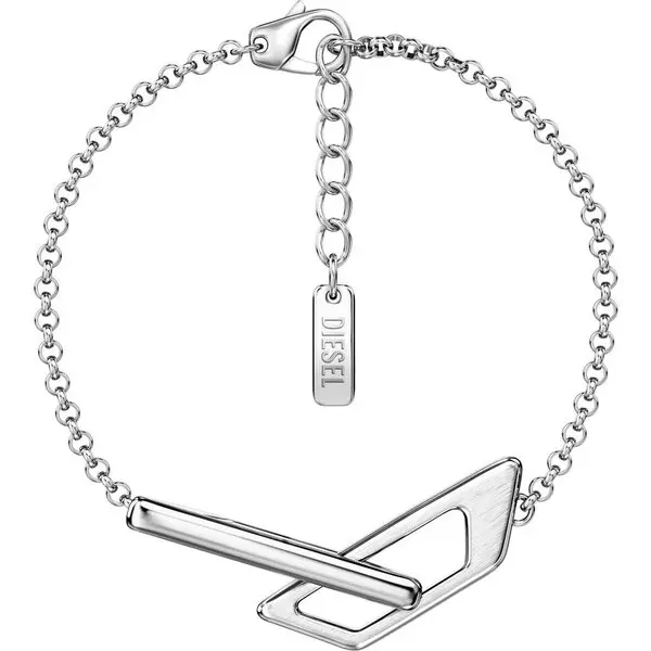 DIESEL® Logo Chain Bracelet In Stainless Steel - Silver