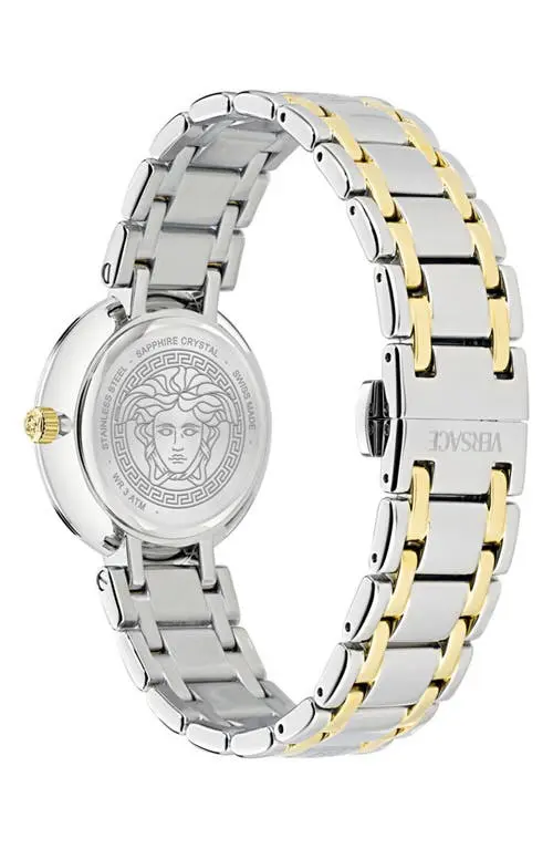 Versace Antlia Emerald Bracelet Watch With Guilloche Dial And Medusa Head Accent