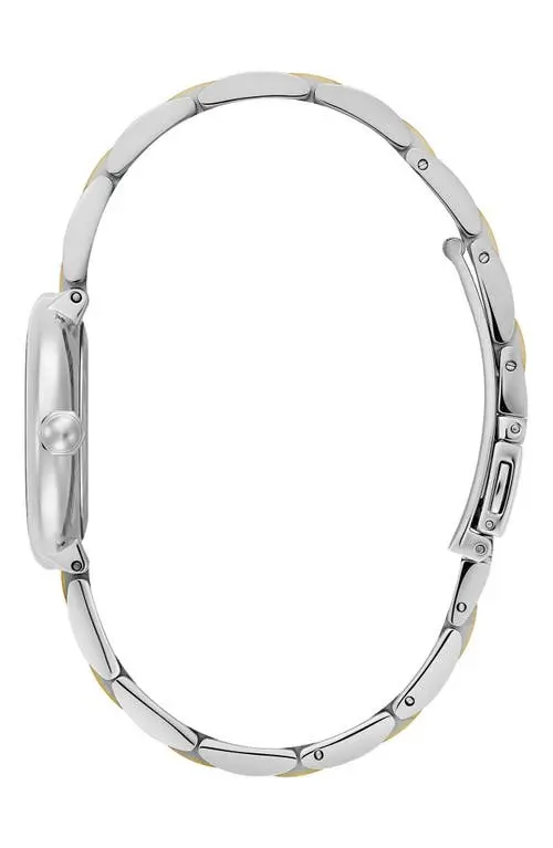 OLIVIA BURTON Pembroke Gold Tone Stainless Steel Link Bracelet Watch - Silver White