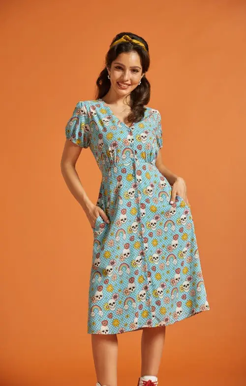 MODCLOTH Sundae Stunner Button Front Midi Dress