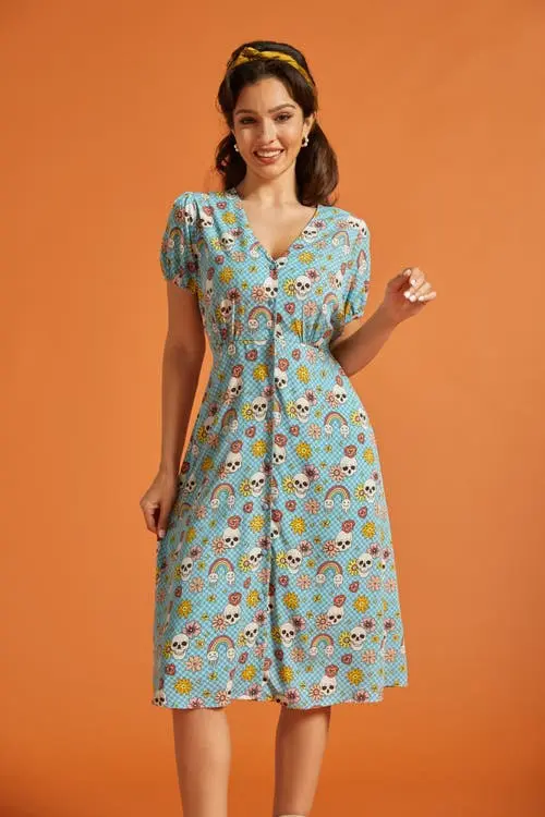 MODCLOTH Sundae Stunner Button Front Midi Dress