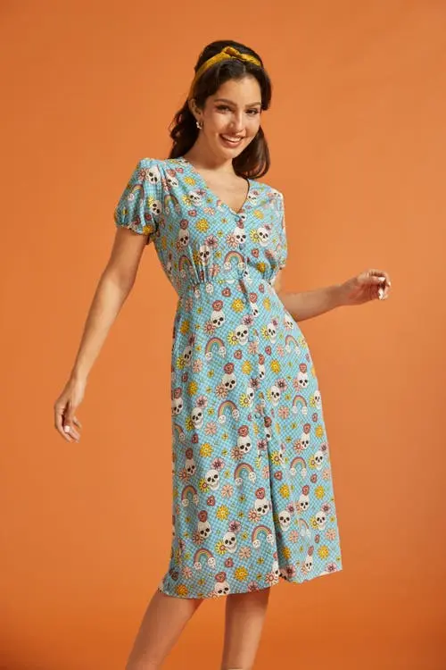 MODCLOTH Sundae Stunner Button Front Midi Dress