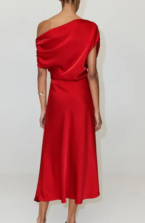 Mango Asymmetrical Satin Dress