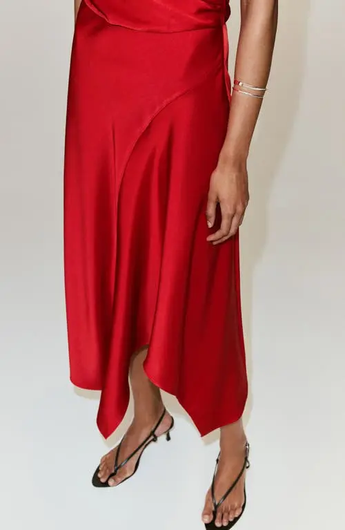 Mango Asymmetrical Satin Dress