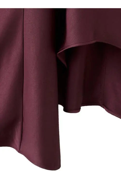 Mango Asymmetrical Satin Midi Dress - Wine